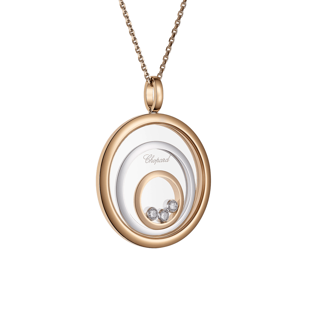 798232-9001 | Chopard Happy Spirit Rose and White Gold Diamond Pendant ...