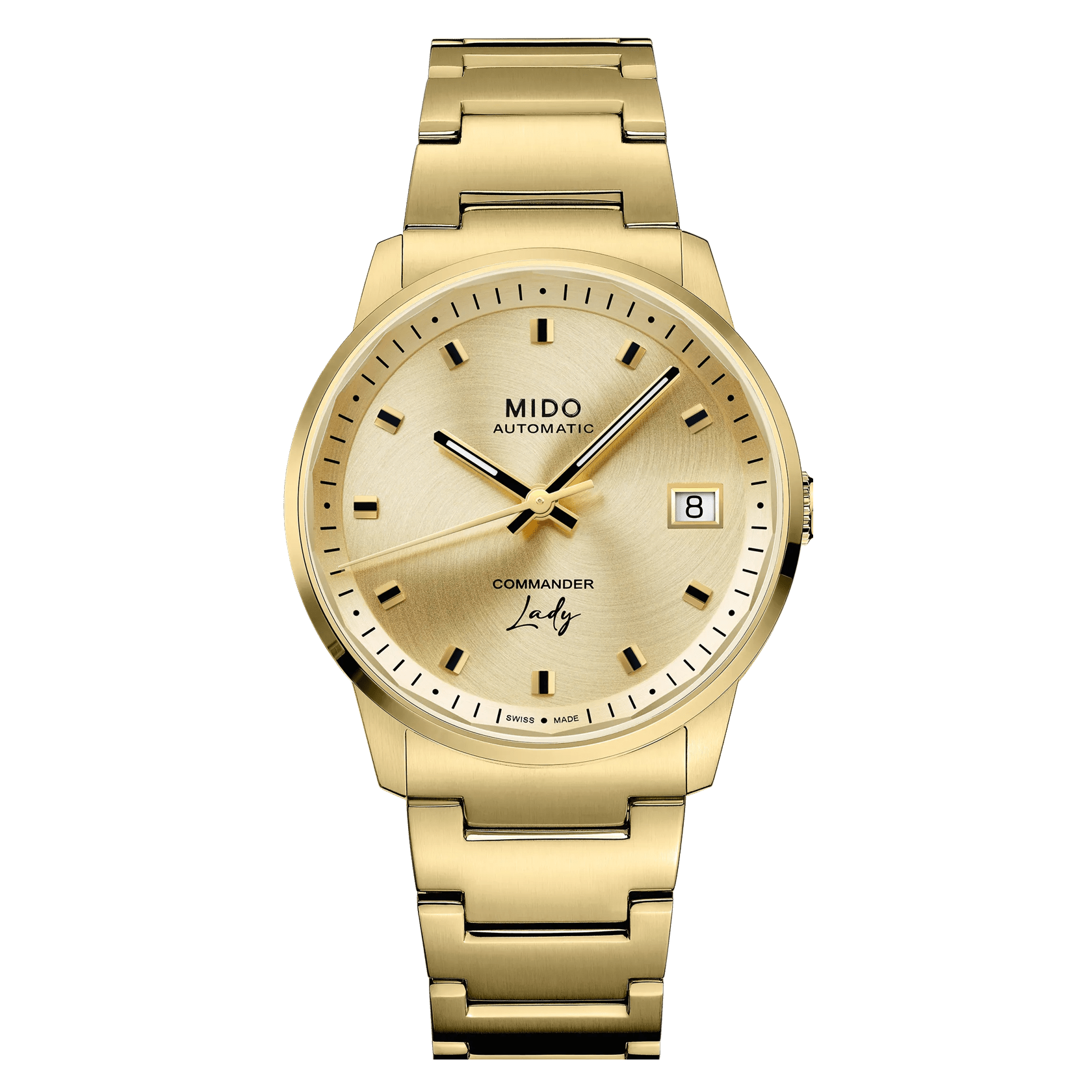MIDO Commander Lady Champagne Dial Yellow Gold-Tone Stainless Steel ...