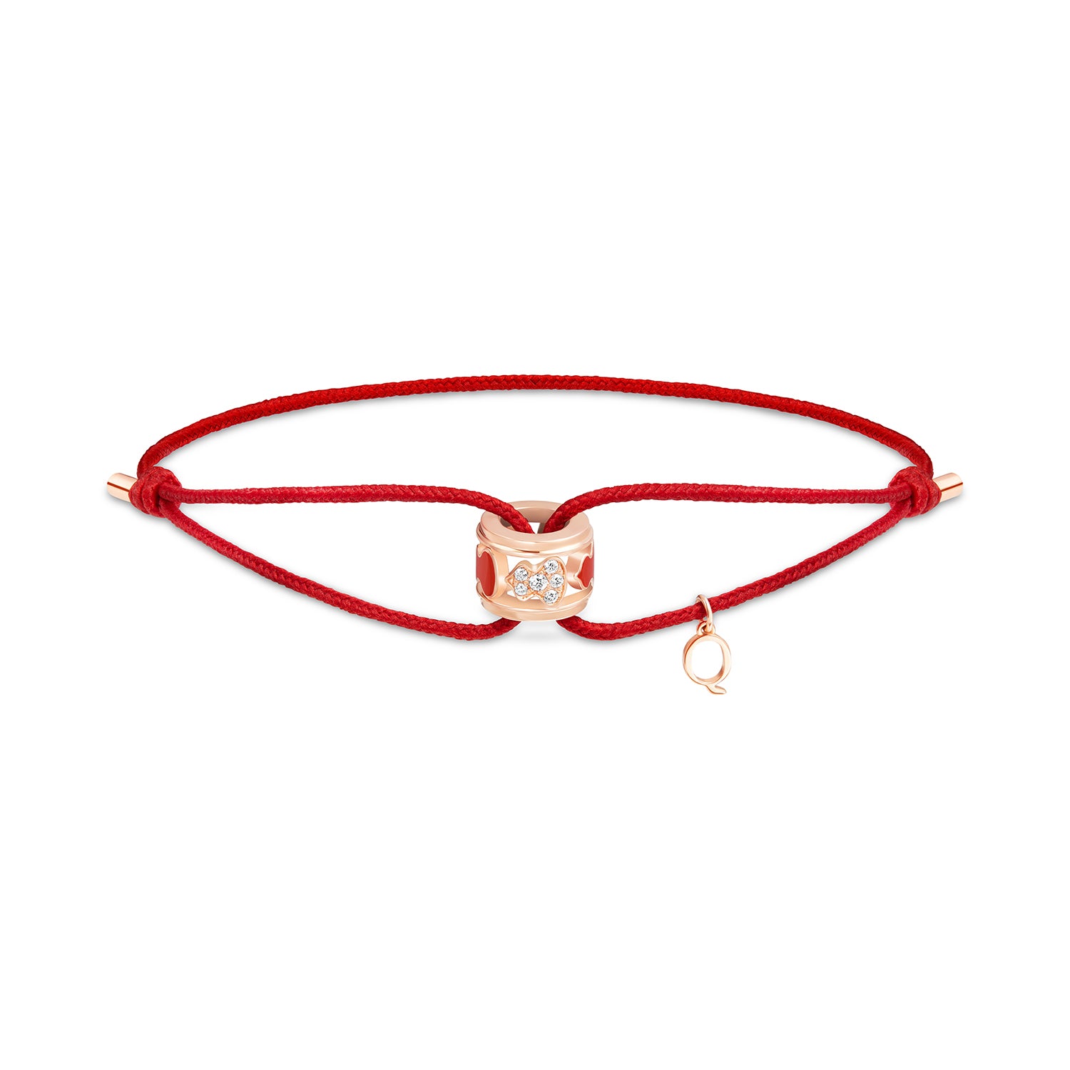WUC50ANRGRH | Qeelin Wulu Eternity Red Cord Bracelet with Wulu Hoop in ...